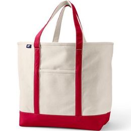 LANDS' END Extragro&szlig;e offene Canvas-Tasche, Damen,  Rot, Baumwolle, by Lands' End