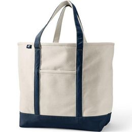 LANDS' END Extragro&szlig;e offene Canvas-Tasche, Damen,  Wei&szlig;, Baumwolle, by Lands' End
