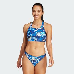 adidas Performance Sportbikini 'Graphic Y-Back' Damen Gr&ouml;&szlig;e XXS navy / azur / dunkelblau / wei&szlig;