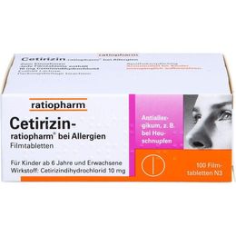 CETIRIZIN-ratiopharm bei Allergien 10 mg Filmtabl. 100 St