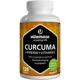 Vitamaze GmbH CURCUMA+PIPERIN+Vitamin C vegan Kapseln 120 St