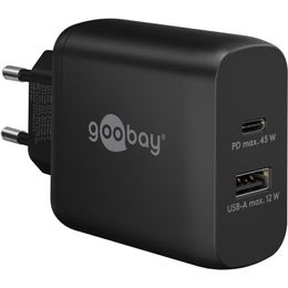 goobay USB-C PD GaN Dual-Schnellladeger&auml;t (45 W) schwarz