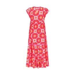 ebeeza Kleid Damen Gr&ouml;&szlig;e 38 gelb / pink / rot / wei&szlig; Winterkleid