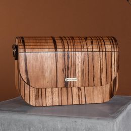 Holzkern Handtasche Uniqase Ivay Zebrano Umh&auml;ngetasche