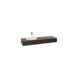 Villeroy & Boch V&B Waschtischunterschrank ohne Frontstruktur -Beleuchtung Antao 160x50cm, HL, WBP w. wal, bla m Lac ; Villeroy & Boch (L15052PD)