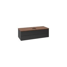 Villeroy & Boch V&B Waschtischunterschrank ohne Frontstruktur, mit Beleuchtung Antao 120x36x50cm, HL, WBP w. wal, bla m Lac ; Villeroy & Boch (L21052PD)