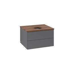 Villeroy & Boch V&B Waschtischunterschrank ohne Frontstruktur -Beleuchtung Antao 60x36x50cm, WBP w. wal, Anthrac. m Lac ; Villeroy & Boch (L18012GK)