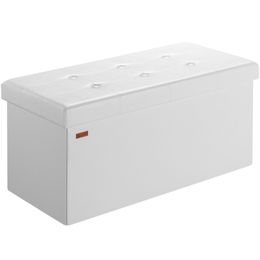 Casaria Sitzbank Wei&szlig; 80x40x40cm MDF faltbar