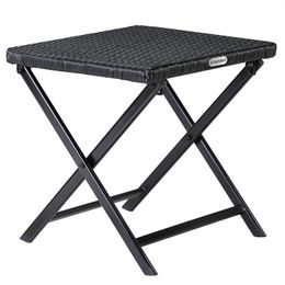 Casaria Polyrattan Klapphocker Rom 3in1 Schwarz