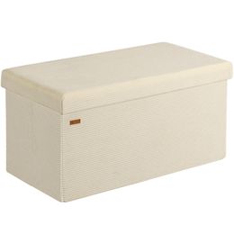 Casaria Sitzbank Beige Cord 76x38x38cm MDF faltbar