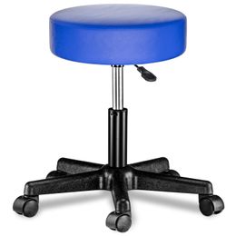 Casaria Rollhocker Kunstleder Blau 360&deg; drehbar