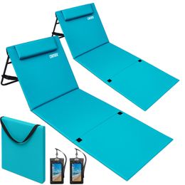 Detex Strandmatte 2er-Set T&uuml;rkis 158x56x46cm gepolstert