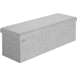Casaria Sitzbank Grau 115x38x38cm mit Stauraum faltbar