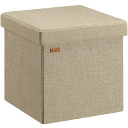 Casaria Sitzhocker Beige 38x38x38cm faltbar