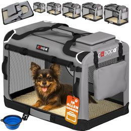 Cadoca Hundebox faltbar S 50x34x36cm Grau