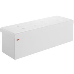 Casaria Sitzbank Wei&szlig; 115x38x38cm mit Stauraum faltbar
