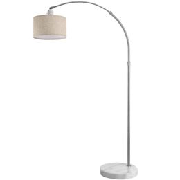 Monzana Design Bogenlampe Grau Leinen 150-175cm verstellbar
