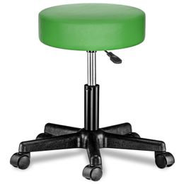 Casaria Rollhocker Kunstleder Gr&uuml;n 360&deg; drehbar