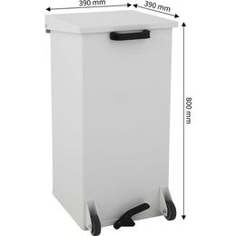 Tretabfallbeh&auml;lter mit Rollen, Volumen 110 l, BxHxT 390 x 800 x 390 mm, wei&szlig;, ohne Inneneimer kaiserkraft