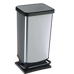 rothopro Tretabfalleimer PASO, Volumen 40 l, BxHxT 353 x 676 x 295 mm, silber