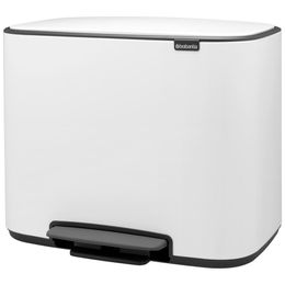 Brabantia Abfalleimer BO Treteimer, Wei&szlig;, Kunststoff, 11 + 23 L, 44x36.5x54 cm, K&uuml;chen, K&uuml;chenausstattung, M&uuml;lleimer