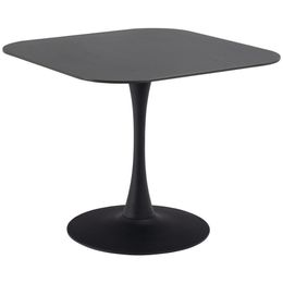 Mid.you Esstisch, Schwarz, Metall, Keramik, quadratisch, S&auml;ule, rund, 90x75x90 cm, Esszimmer, Tische, Esstische, Esstische quadratisch