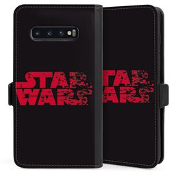DeinDesign Galaxy S10 Plus Handy Klapph&uuml;lle Handyh&uuml;lle aus Kunst Leder schwarz Flip Case Star Wars Merchandise Logo Sideflip mit Lasche