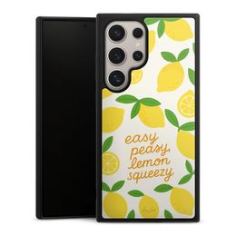 DeinDesign Galaxy S24 Ultra Handy Gallery Case Handyh&uuml;lle 9H Geh&auml;rtetes Glas R&uuml;ckseite H&uuml;lle Lemon Statement Spruch Gallery Case