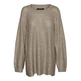 V&eacute;ro Moda Vero Moda Pullover 'LEILANI' Damen Gr&ouml;&szlig;e M schoko / silber