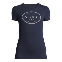 A&eacute;ropostale T-Shirt Damen Gr&ouml;&szlig;e S navy / silber / wei&szlig;