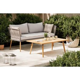 Ambia Garden Gartenset, Grau, Schwarz, Akazie, Holz, Metall, Textil, 2-teilig, Akazie, massiv, 110x161.7x40 cm, FSC 100%, Gartenm&ouml;bel, Gartenm&ouml;bel-Sets