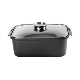 Homeware Profession. Br&auml;ter Perfect Cooking, Klar, Schwarz, Edelstahl, Metall, 8 L, rechteckig, 26x12.2x40 cm, Lfgb, backofengeeignet, antihaftbeschichtet, Kochen, T&ouml;pfe, Br&auml;ter