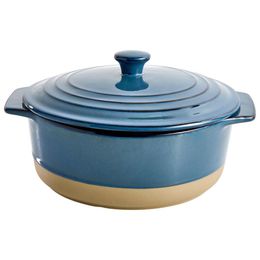 Homeware Profession. Auflaufform, Blau, Braun, Keramik, 2,1 L, rund, 8.7 cm, Lfgb, backofengeeignet, mikrowellengeeignet,backofengeeignet, Kochen, Auflaufformen