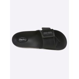 Fashy Damen Badepantolette mit verstellbarem Riemen, schwarz, Gr&ouml;&szlig;e 36