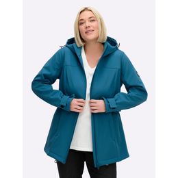 sheego Damen Softshelljacke mit Taillenregulierung, topas, Gr&ouml;&szlig;e 40