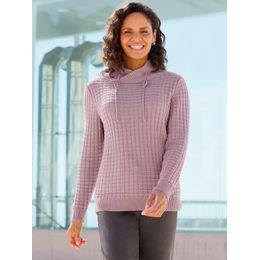 WITT Damen Langarm-Pullover mit asymmetrischem Rollkragen, mauve, Gr&ouml;&szlig;e 40
