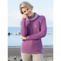 WITT Damen Pullover im Linksstrick, violett, Gr&ouml;&szlig;e 38