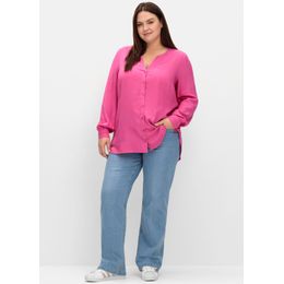 sheego Gro&szlig;e Gr&ouml;&szlig;en Longbluse mit tonigen Stickereien, fuchsia, Gr&ouml;&szlig;e 56 - Damen