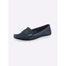 Gemini Damen Slipper mit Lochmuster, jeansblau, Gr&ouml;&szlig;e 36