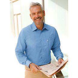 Marco Donati Herren Langarmhemd in Popeline-Stretch, himmelblau, Gr&ouml;&szlig;e 41/42