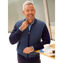 Marco Donati Herren Strickjacke aus reiner Baumwolle, marine-meliert, Gr&ouml;&szlig;e 50