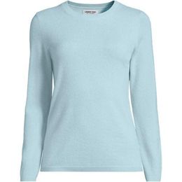 LANDS' END Kaschmir-Pullover mit rundem Ausschnitt, Damen,  Blau, Kaschmir, by Lands' End