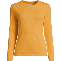 LANDS' END Kaschmir-Pullover mit rundem Ausschnitt, Damen,  Gelb, Kaschmir, by Lands' End