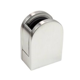 Klemmbefestigung 63 x 45 aus Edelstahl mit Sicherung f&uuml;r 10.76 VSG Glas