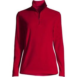 LANDS' END Anyweather Fleece-Pullover mit Rei&szlig;verschluss, Damen,  Rot, Polyester, by Lands' End