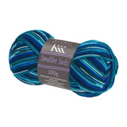 Sockenwolle Sensitive Socks von KKK, Blau/Lila/Gr&uuml;n/schwarz, aus Polyacryl