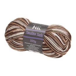 Sockenwolle Sensitive Socks von KKK, Braun/Beige/Grau/Schwarz, aus Polyacryl
