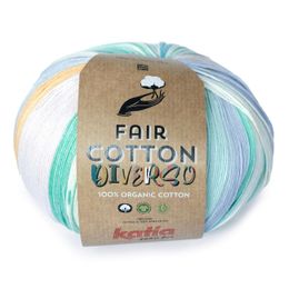 Fair Cotton Diverso von Katia, Gr&uuml;n/Gelb/Blau, aus Baumwolle