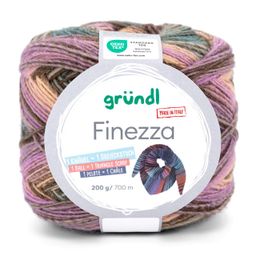 gr&uuml;ndl Finezza von Gr&uuml;ndl, Orchidee/Moosgr&uuml;n/Petrol/Pfirsich, aus Schurwolle