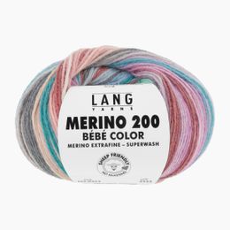 Merino 200 B&eacute;b&eacute; Color von Lang Yarns, Blau/Lachs/Gr&uuml;n, aus Schurwolle